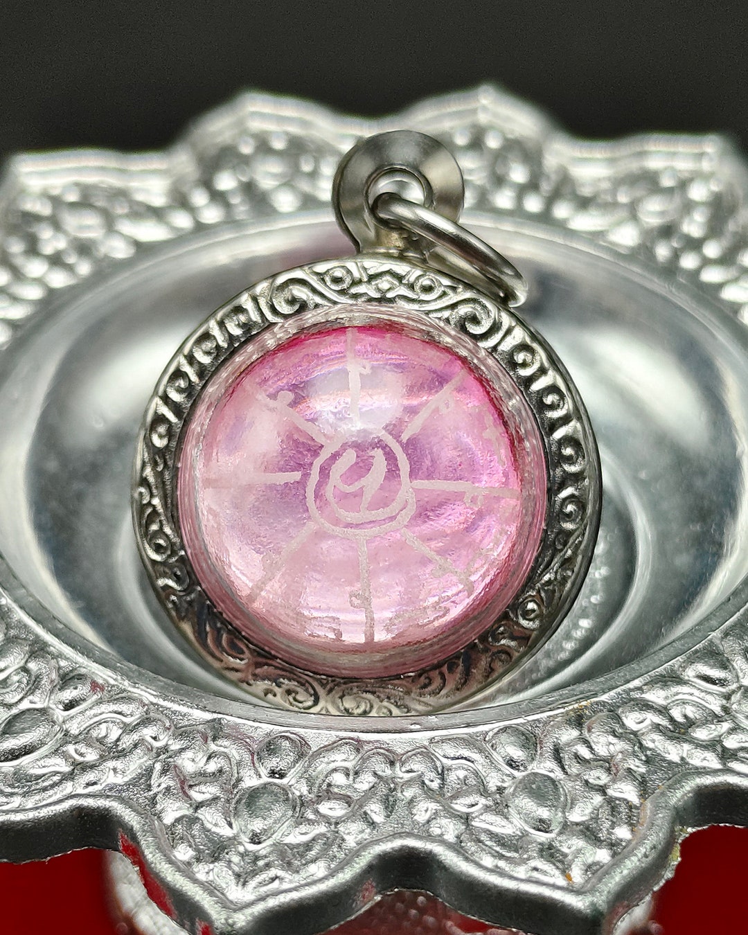 Look Om Pink Crystal Ball Manee Nopparat Look Kaew LP Doo Wat Sakae ...