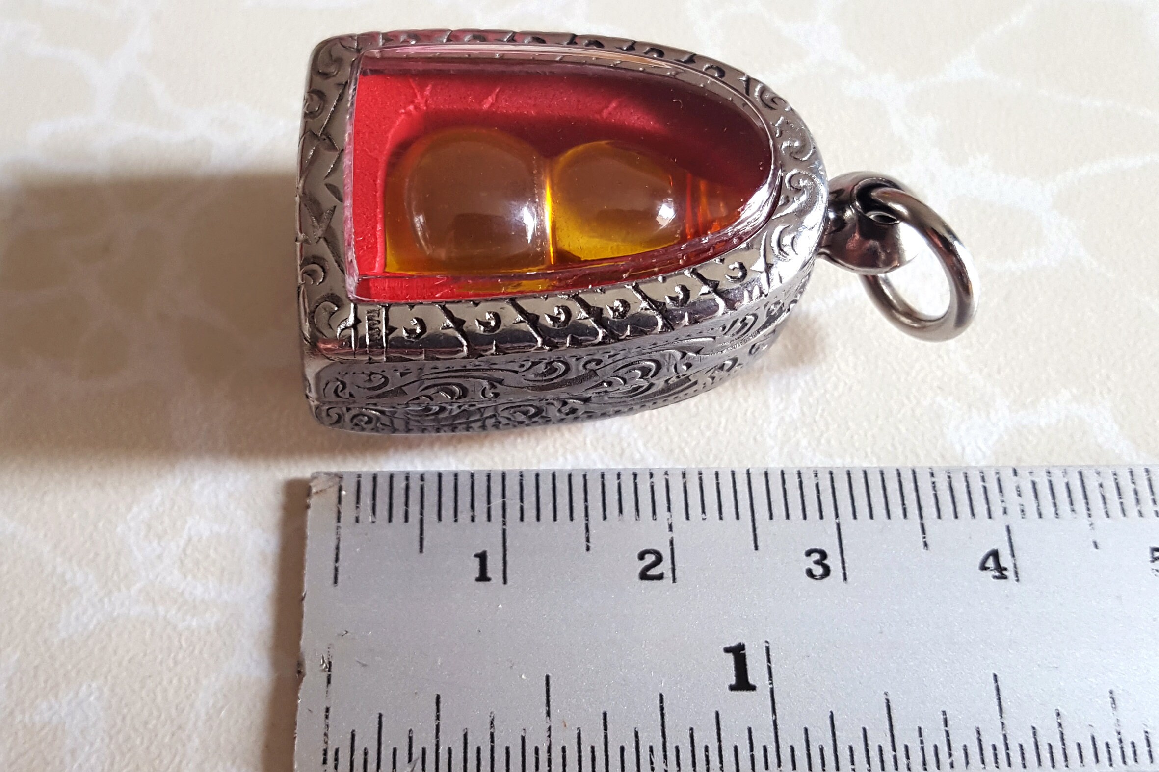 Cased Mystic Yellow Calabash Energy Naga Eye Crystal Gems Stone Charm ...