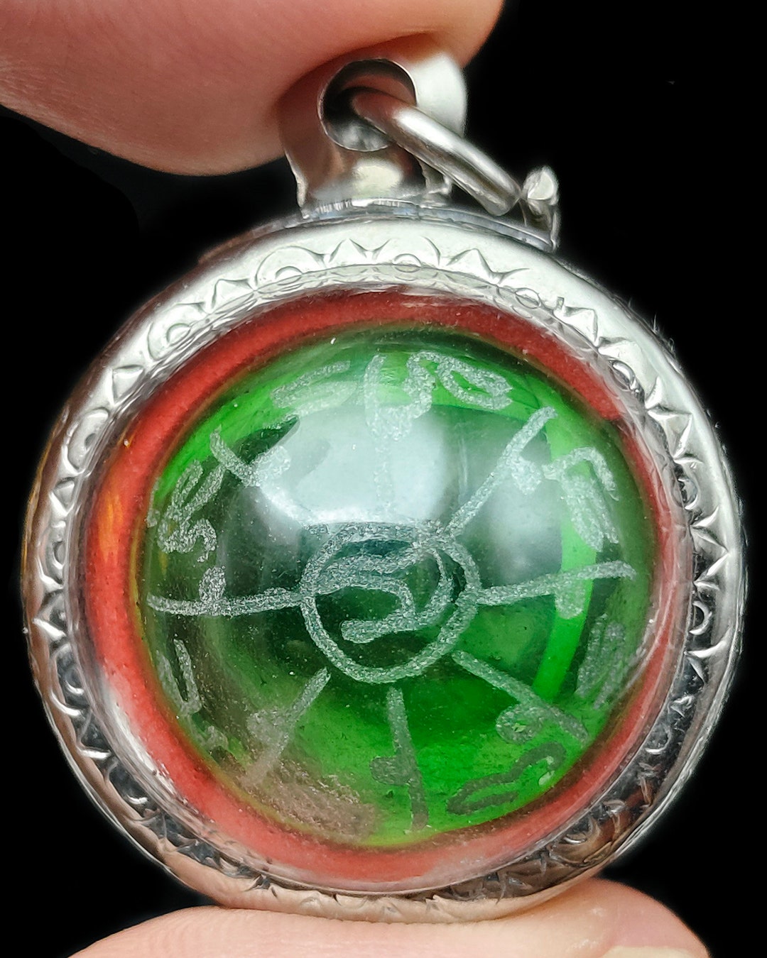 Look Om Green Crystal Ball Manee Nopparat Look Kaew LP Doo Wat Sakae ...