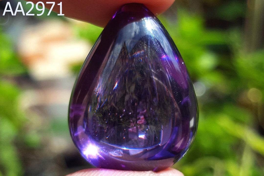 BIG Power Mystic Purple Droplet Naga Eye Crystal Gemstone Charm Protect ...