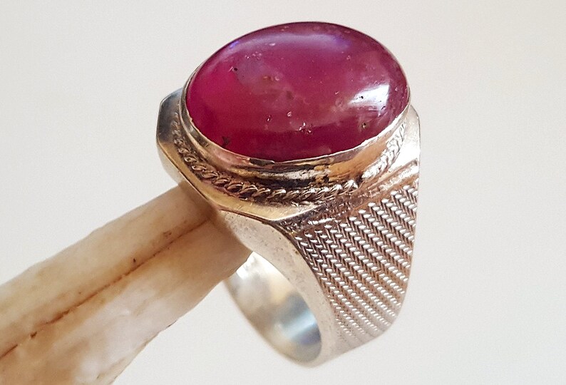 Power Golden Triangle Burma Red RUBY Thai Real Silver Ring - Etsy
