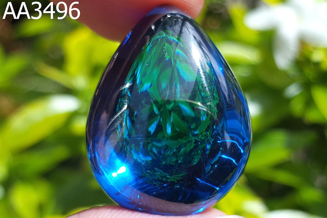 BIG Power Rare Mystic Blue Shape Flat Droplet Naga Eye Gem - Etsy
