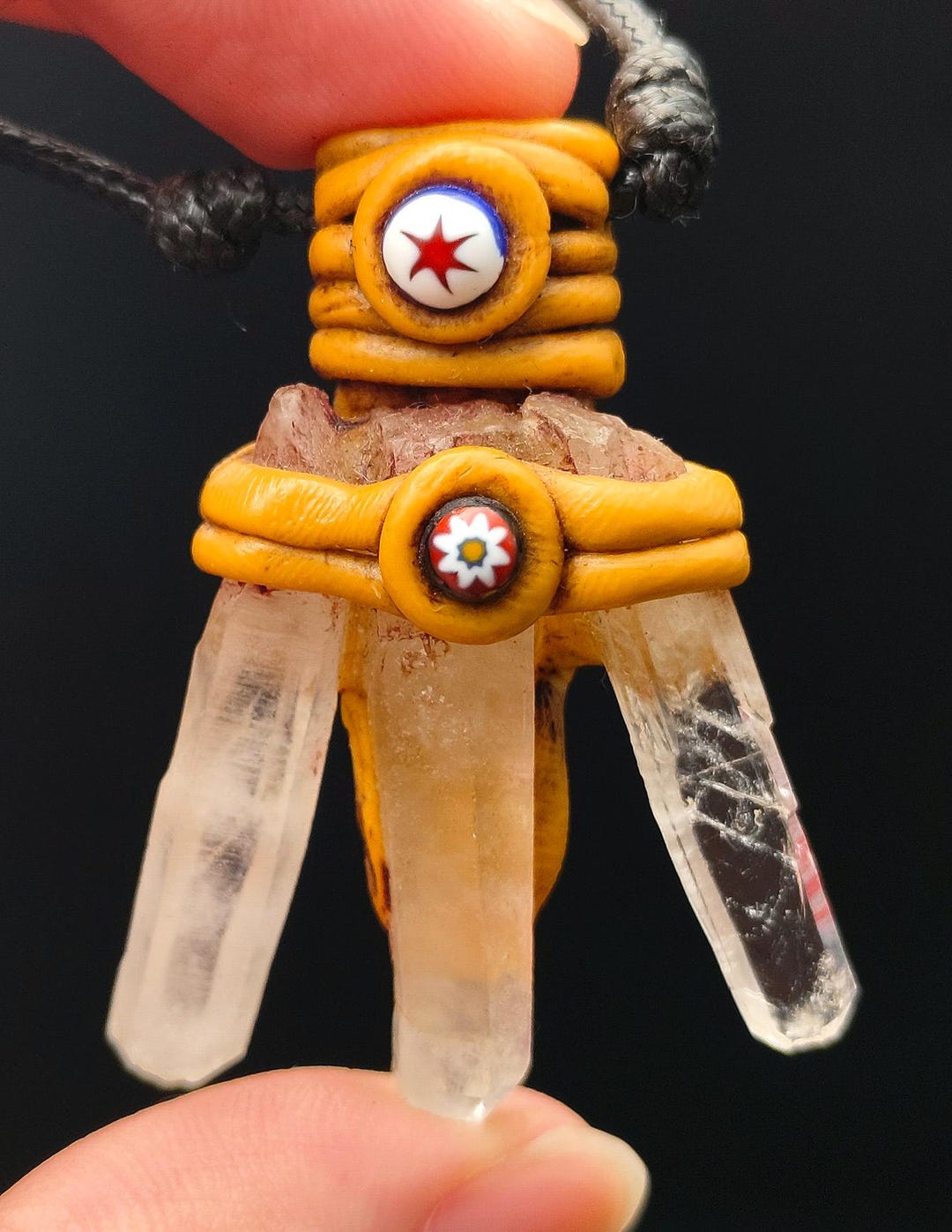 Holy Collection Leklai Kaew Charm Good Fortune Talisman Rope Necklace ...