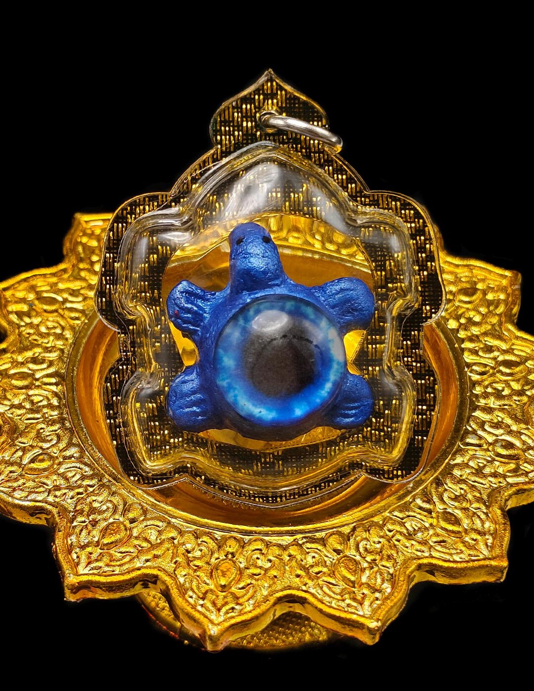 Cassd Blue Turtle Eye Phaya Tao Charm Protect Talisman Pendant Thai ...