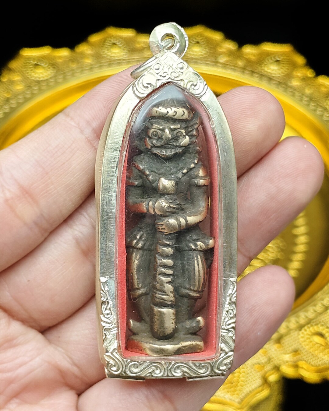 Cased Thao Wessuwan Giant God Scred Charm Protect Fetish Wealth Luck ...