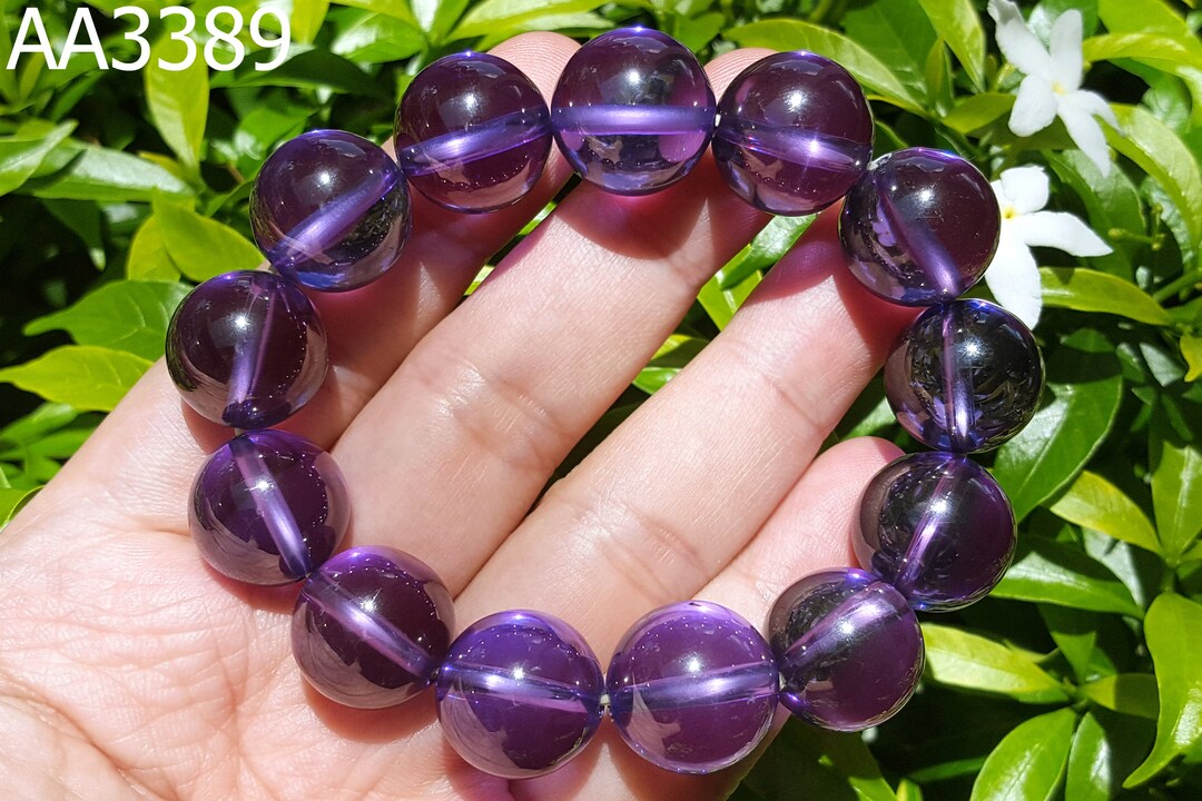 15mmhuge Mystic Purple Naga Eye Crystal Gems Stone Beads Bracelet ...