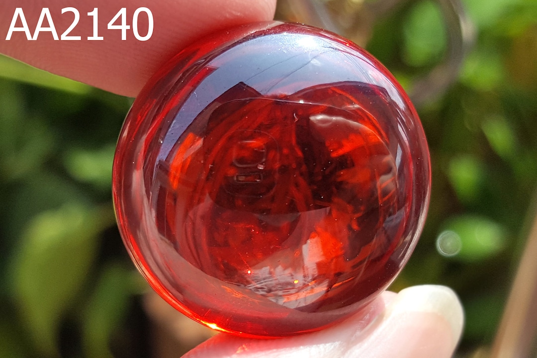 Mystic Red Button Energy Naga Eye Crystal Gemstone Charm Protect Wealth ...