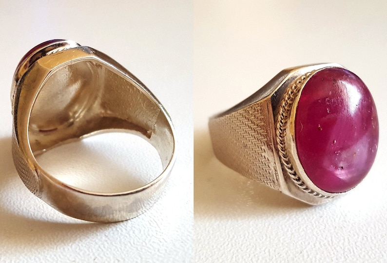 Power Golden Triangle Burma Red RUBY Thai Real Silver Ring - Etsy