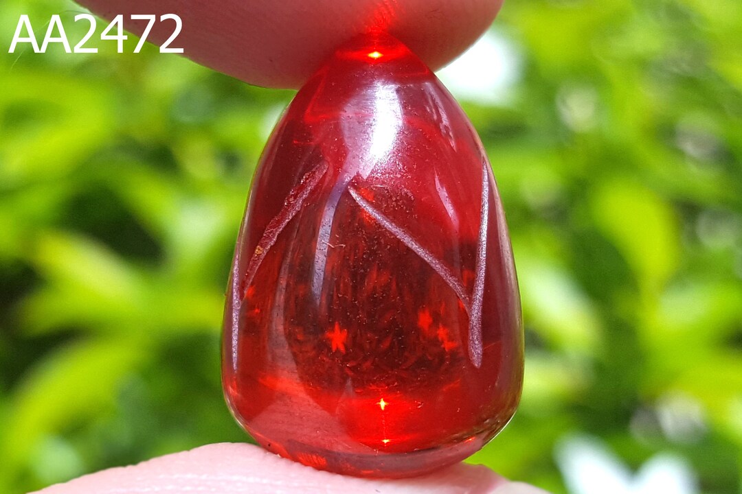 Mystic LOTUS Red Energy Naga Eye Gem Crystal Thai Amulet - Etsy