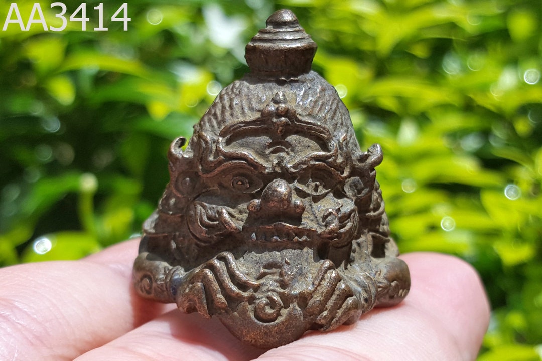 Samrit Bronze Rahu Om Moon Wealth Rich Lucky Thai Amulet Ring Size 10 ...