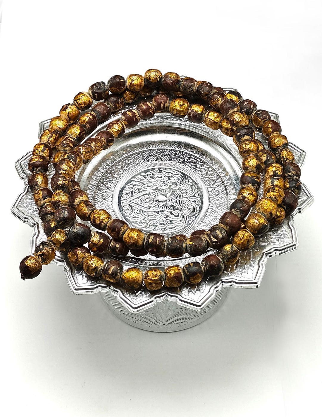 40" Holy Collection Gilt Gold Somdej Toh Kru Wang Na Mala 108 Beads ...