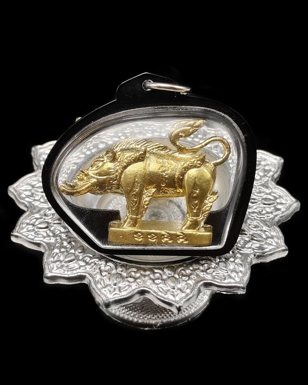 Phaya Moo LP Kalong Wat Khao Leam Boar Wild Pig Charm Talisman Wealth ...