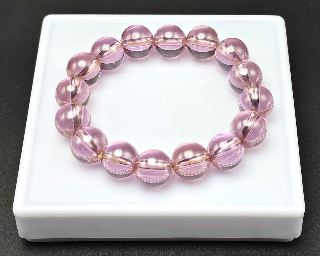 12mm Mystic Pink Naga Eye Crystal Gemstone Mala Beads Charm Wealth ...