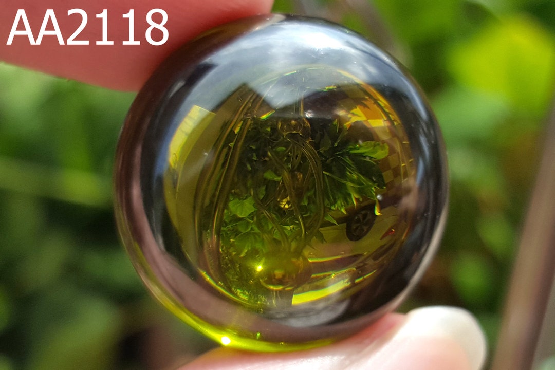 Mystic Green Button Energy Naga Eye Crystal Gemstone Charm Protect ...