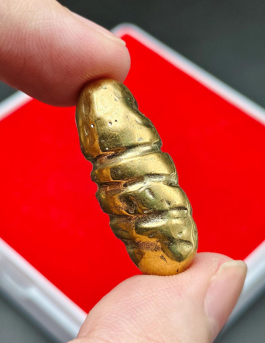 LP Somporn Laos Leklai Suriyan Racha Gold Color Magic Stone Charm Protect Talisman Pendant Thai ...