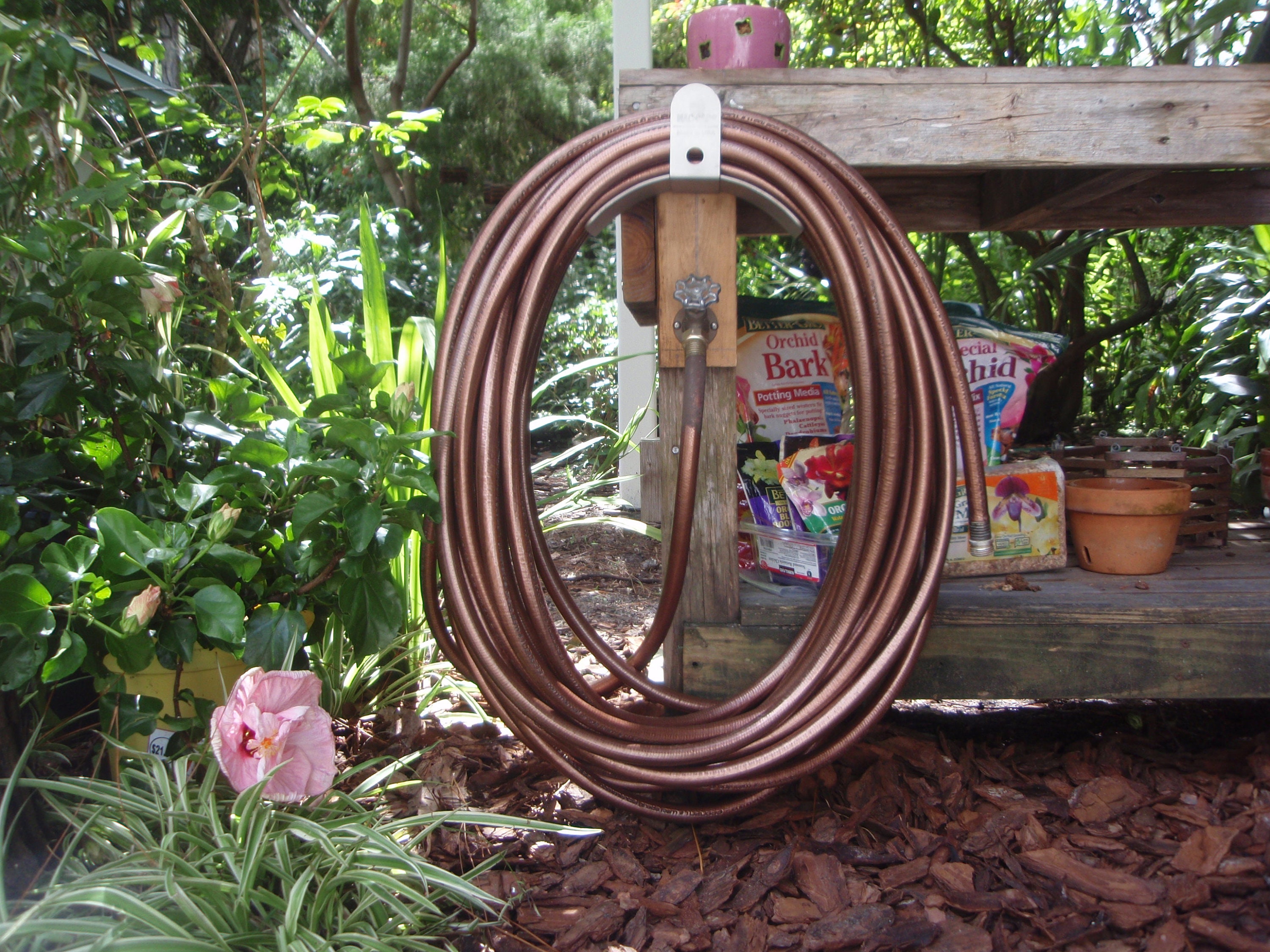 Standard Size Holds 100' Rust Free Satin Finish Hose Holder Rack ...