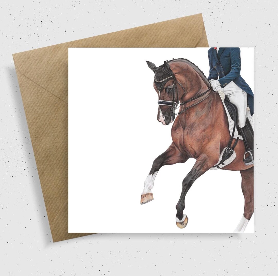 Dressage Horse Birthday Card, Equine Birthday Card, Equestrian Birthday ...
