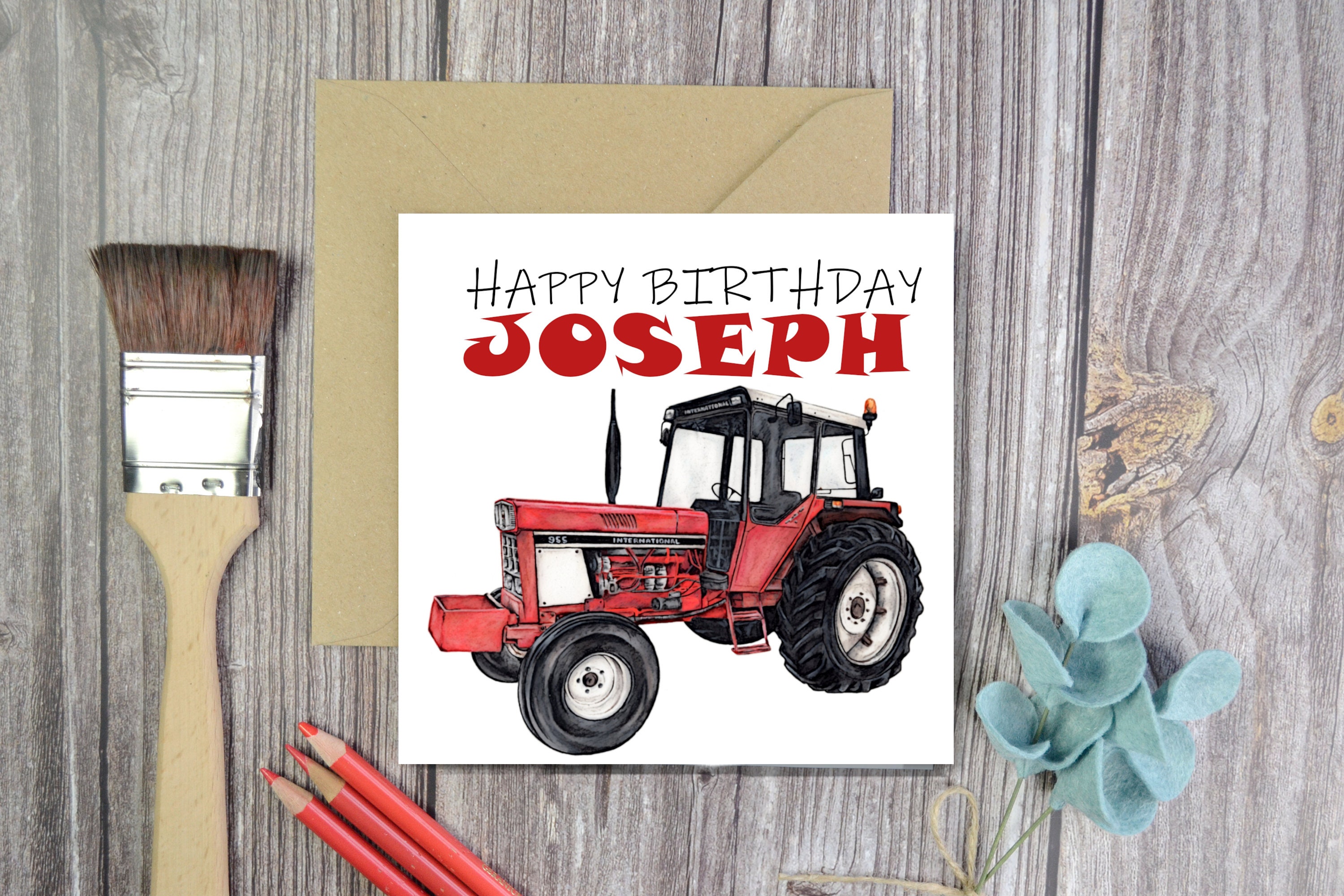 Personalised Tractor Birthday Card Tractor Gifts Green - Etsy
