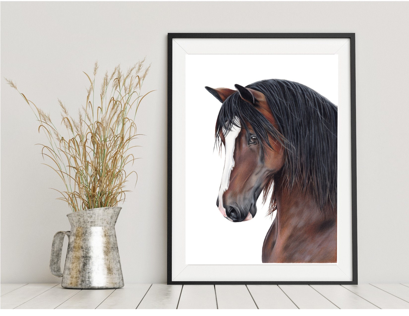 Bay Welsh Cob Horse Art Print Equine Art Bay Horse Welsh - Etsy