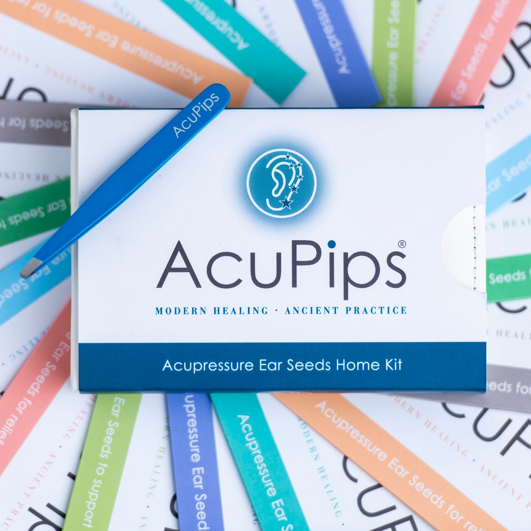 Acupressure Ear Seed Kit 20 Gold Plated & 60 Natural Ear Seeds ...