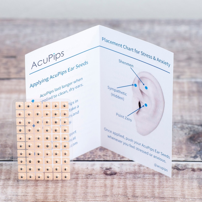 60 Ear Seeds and Ear Chart for Stress & Anxiety. Acupuncturist - Etsy