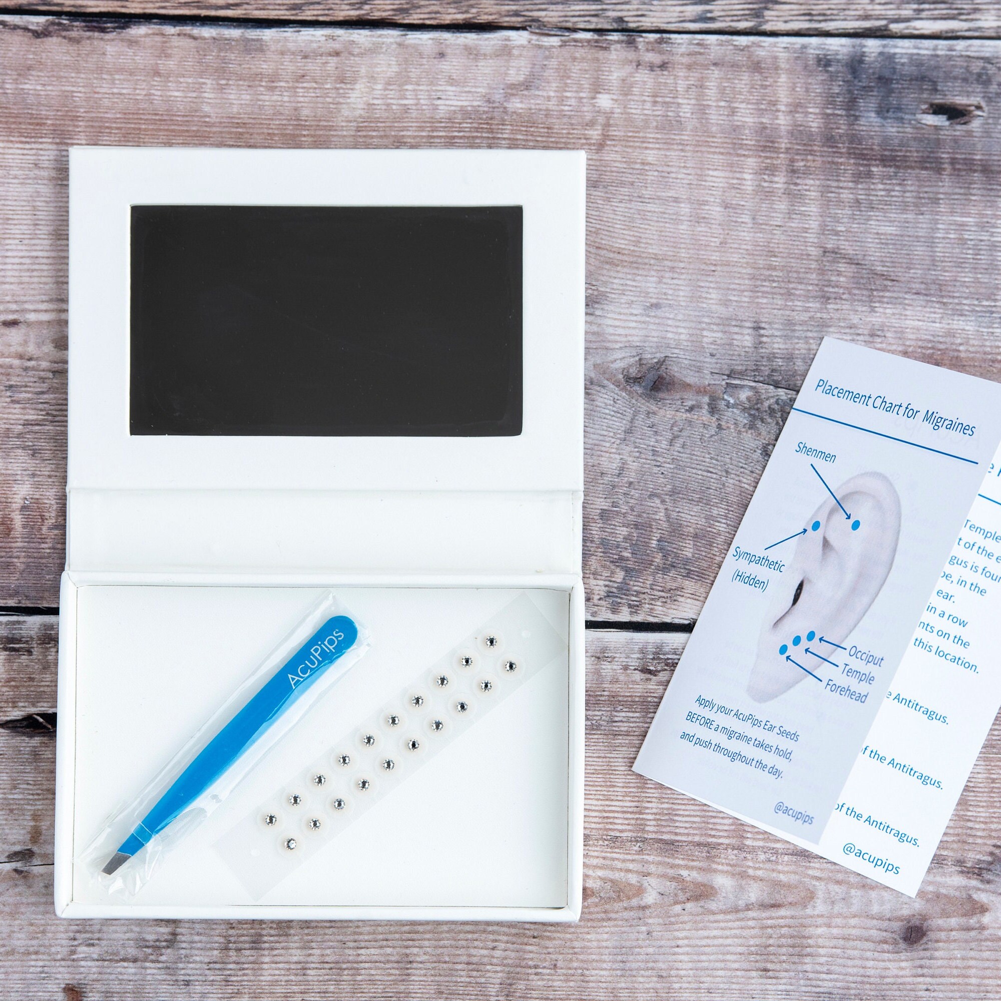 Crystal Ear Seed Kit With Chart for Migraines and Head Pain ...