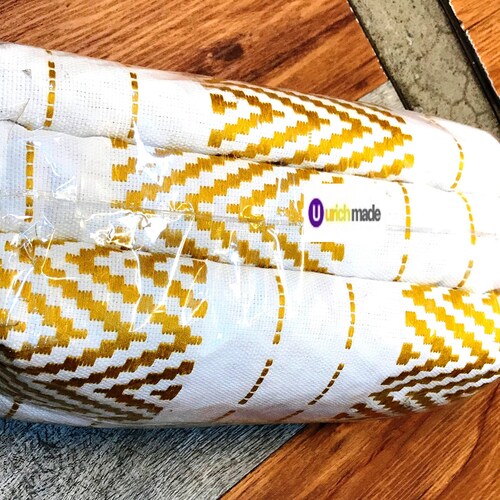 Emerald Green Gold Authentic Kente 6 Yards Genuine Ghana - Etsy