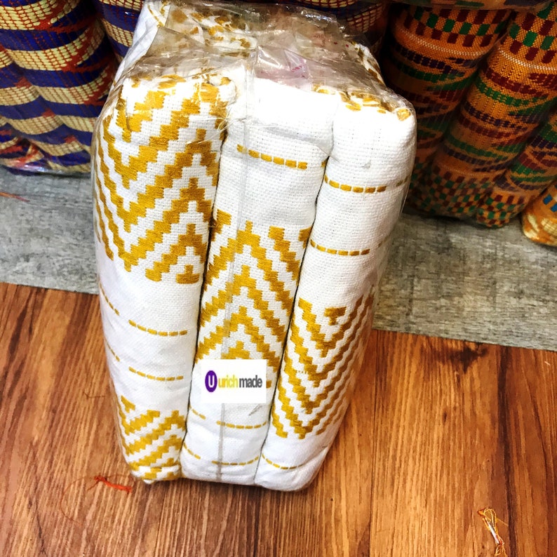 Gold and White Kente Fabric 246 & 12 Yards Kente Cloth | Etsy