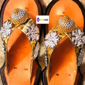 Women Authentic Gold Ahenema Traditional Ghanaian Leather Handmade ...