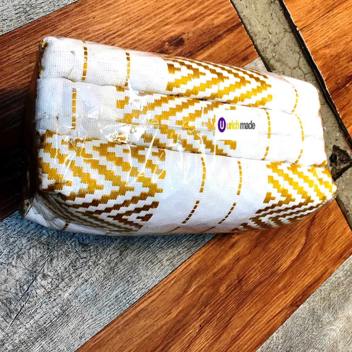 Gold and White Kente Fabric 246 & 12 Yards Kente Cloth - Etsy