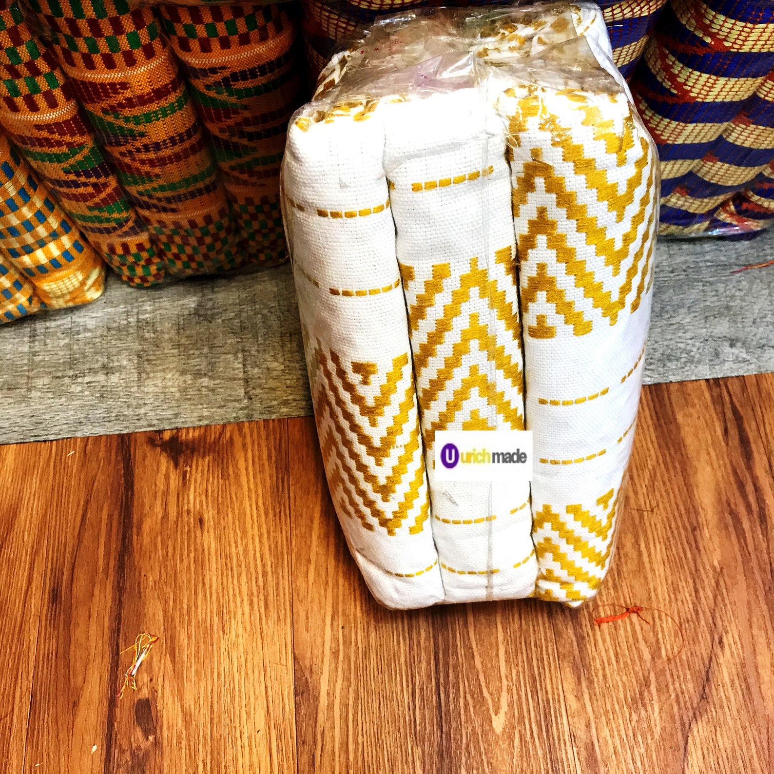 Gold and White Kente Fabric 246 & 12 Yards Kente Cloth - Etsy