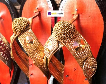 Women Authentic Ahenema Traditional Ghanaian Leather Handmade Slippers ...