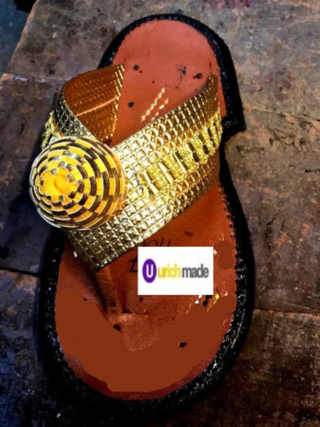 Women Authentic Gold Ahenema Traditional Ghanaian Leather Handmade ...