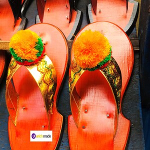 Mens Authentic Ahenema Traditional Ghanaian Leather Handmade Slippers ...