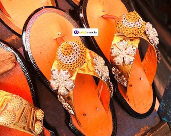 Women Authentic Gold Ahenema Traditional Ghanaian Leather | Etsy