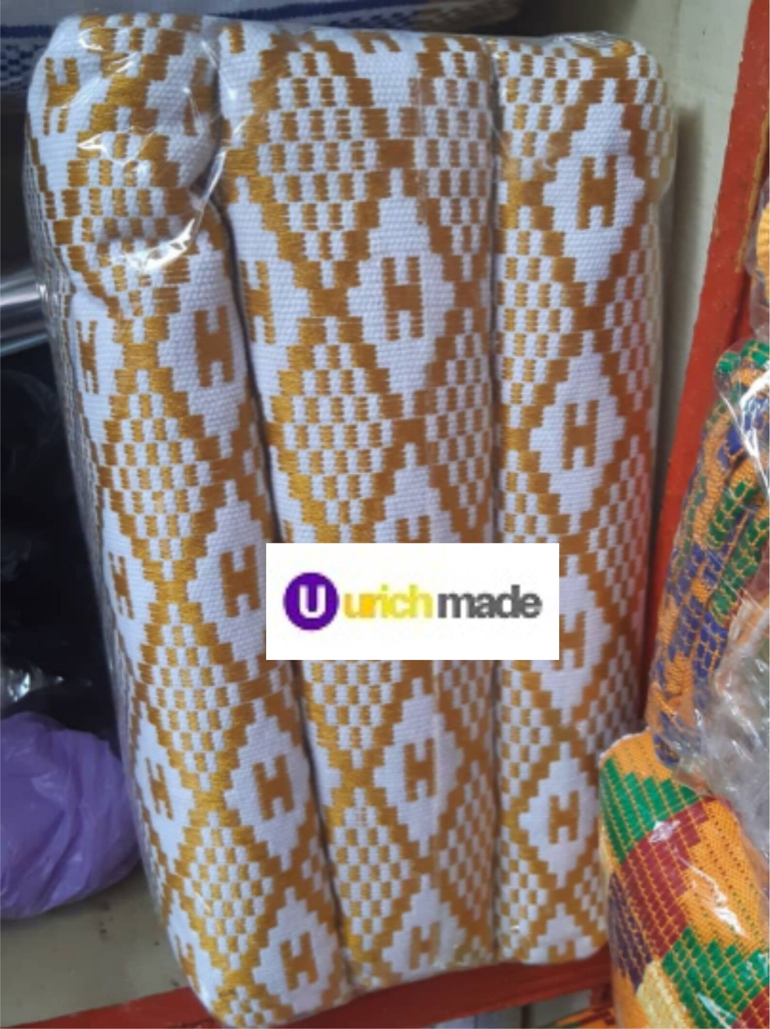 Authentic Gold and White Kente 4 & 6 Yards Genuine Ghana - Etsy