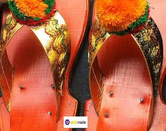 Women Authentic Ahenema Traditional Ghanaian Leather Handmade Slippers ...