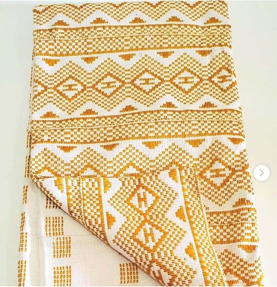 Authentic Gold and White Kente 4 & 6 Yards Genuine Ghana | Etsy