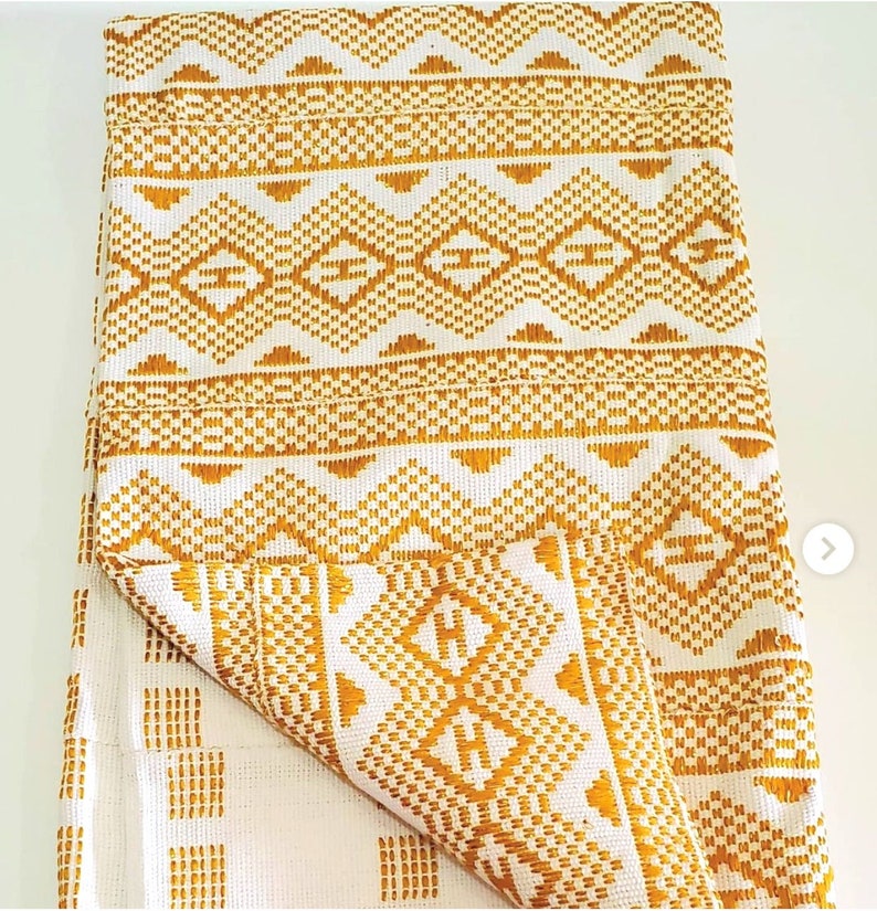 Authentic Gold and White Kente 4 & 6 Yards Genuine Ghana | Etsy