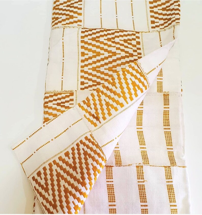 Gold and White Kente Fabric 246 & 12 Yards Kente Cloth | Etsy