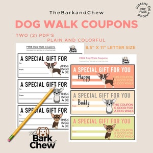 Dog Walk Coupons Dogs Dog Printable Coupon Dog Walk - Etsy
