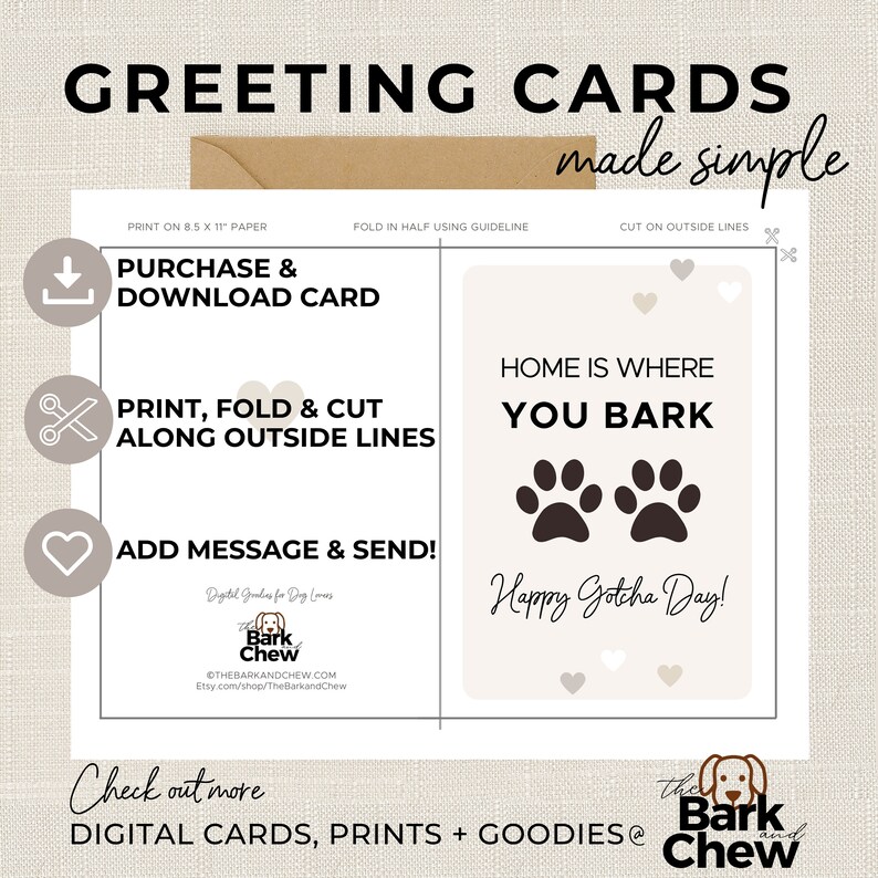 Happy Gotcha Day | New Dog Card | Dogs | Gotcha Day Card | Dog Birthday ...