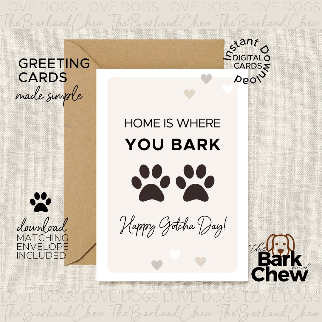 Happy Gotcha Day | New Dog Card | Dogs | Gotcha Day Card | Dog Birthday ...