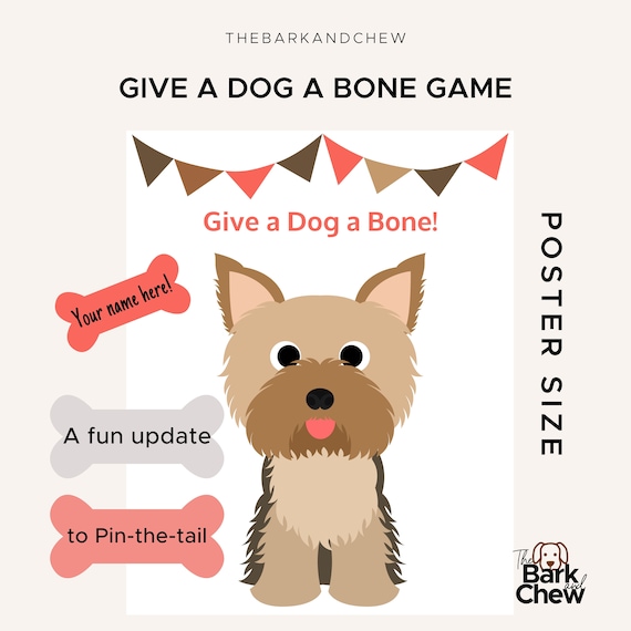 Give A Dog A Bone Game Dog Party Game Dog Birthday Party - Etsy