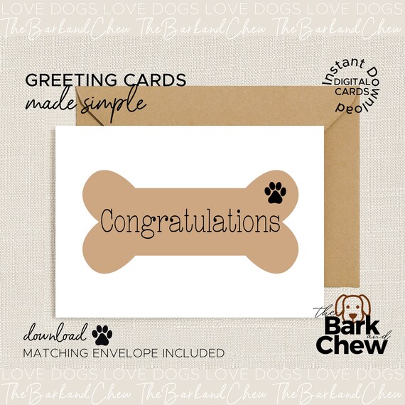 Congratulations Dog Card New Dog Card Dog Reveal New Dog - Etsy