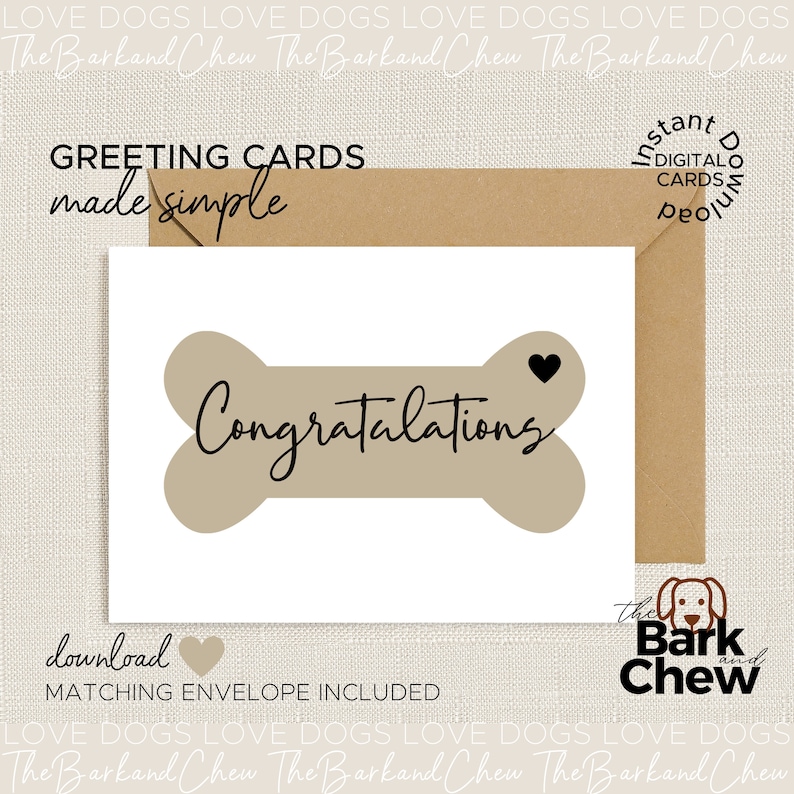 Congratulations | Dog Card | New Dog | New Puppy | Happy Gotcha Day ...