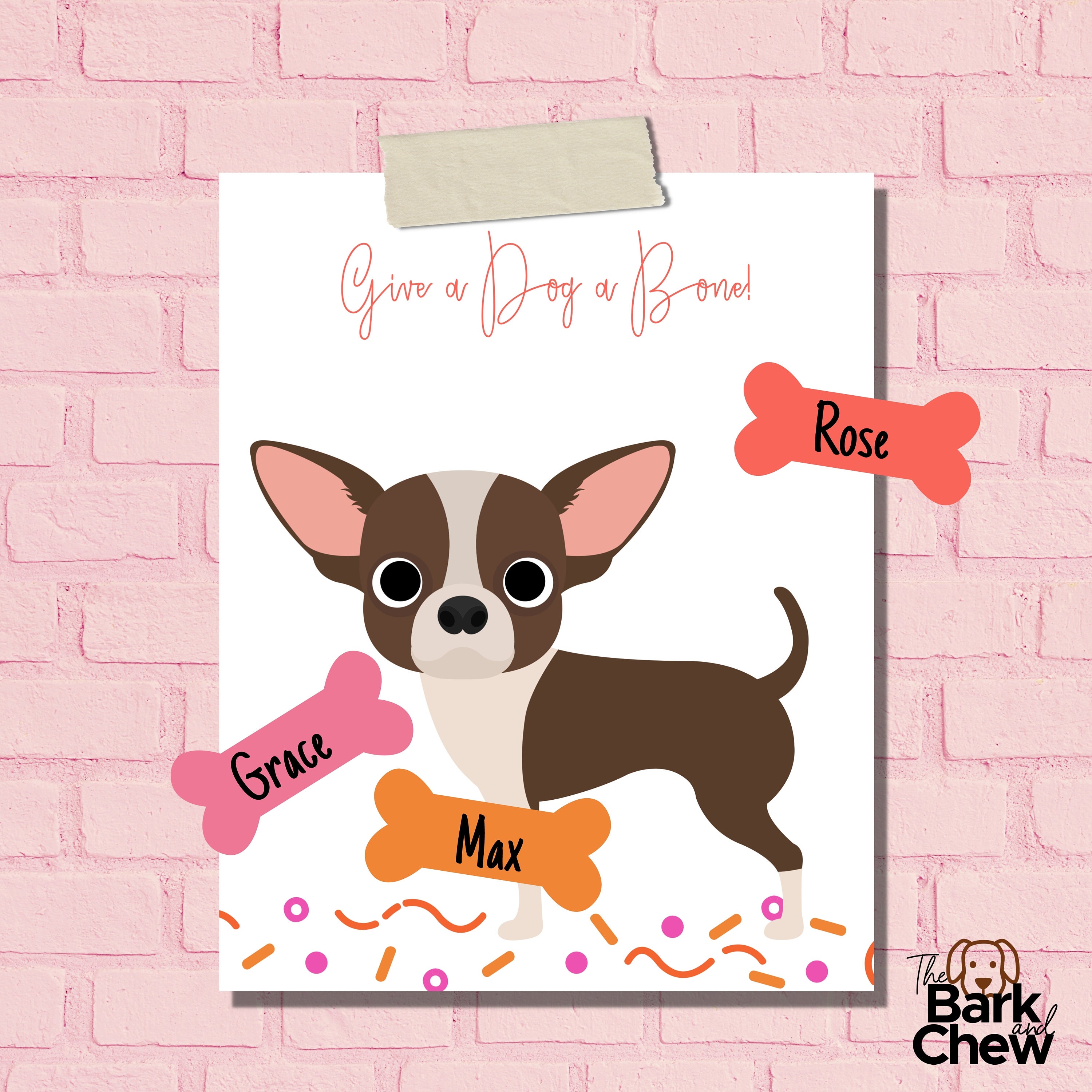 Give A Dog A Bone Game | Pin the Tail | Dog Birthday Party | Dog Party ...
