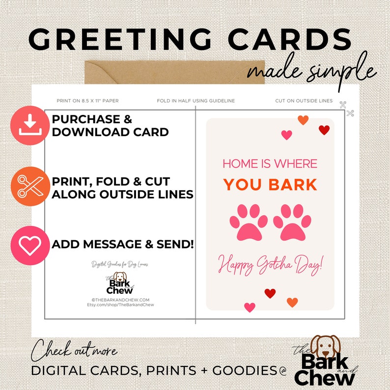 Happy Gotcha Day | New Dog Card | New Puppy Card | Greeting Cards Dogs ...