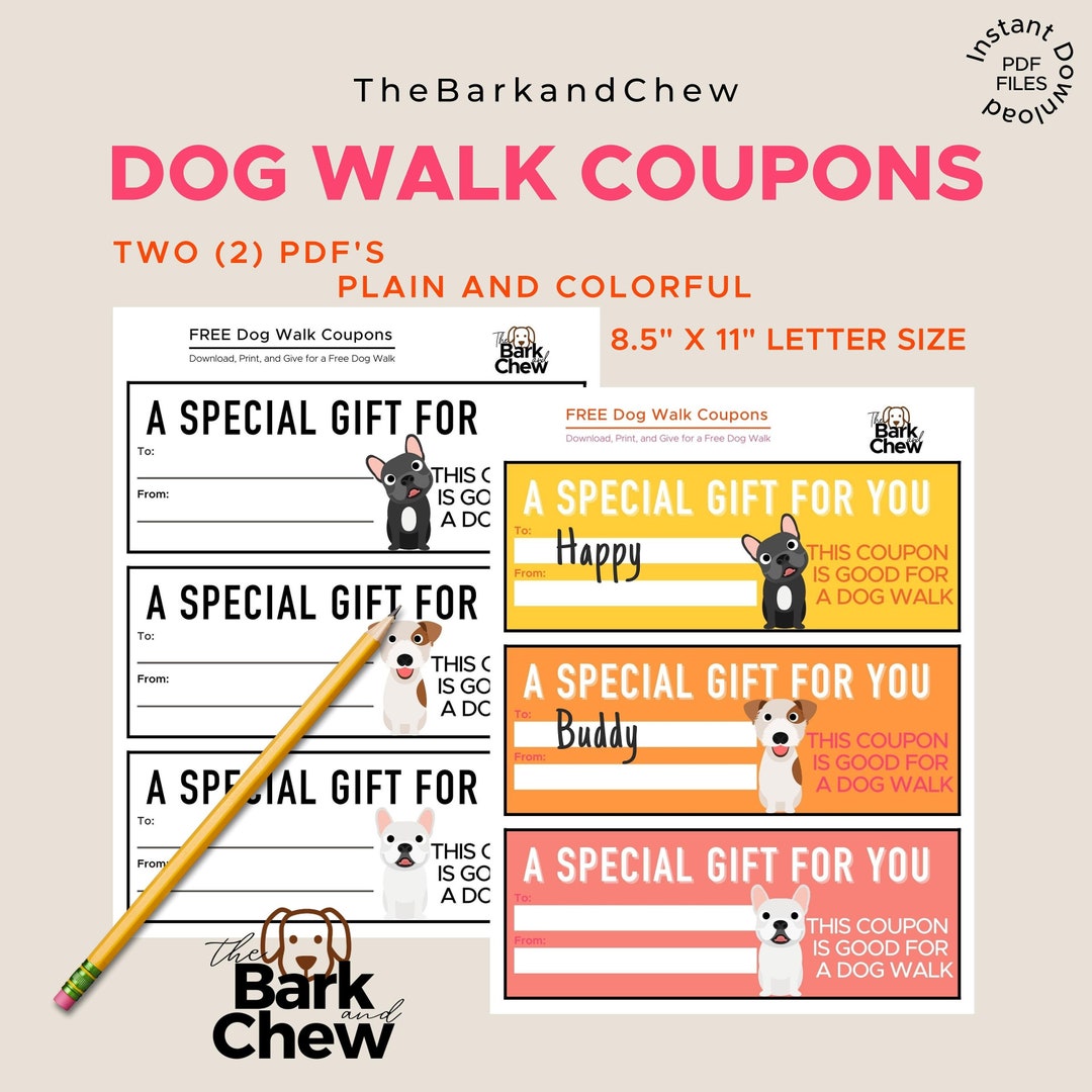 Dog Walk Coupons | Dogs | Dog Printable Coupon | Dog Walk | Free Walk ...