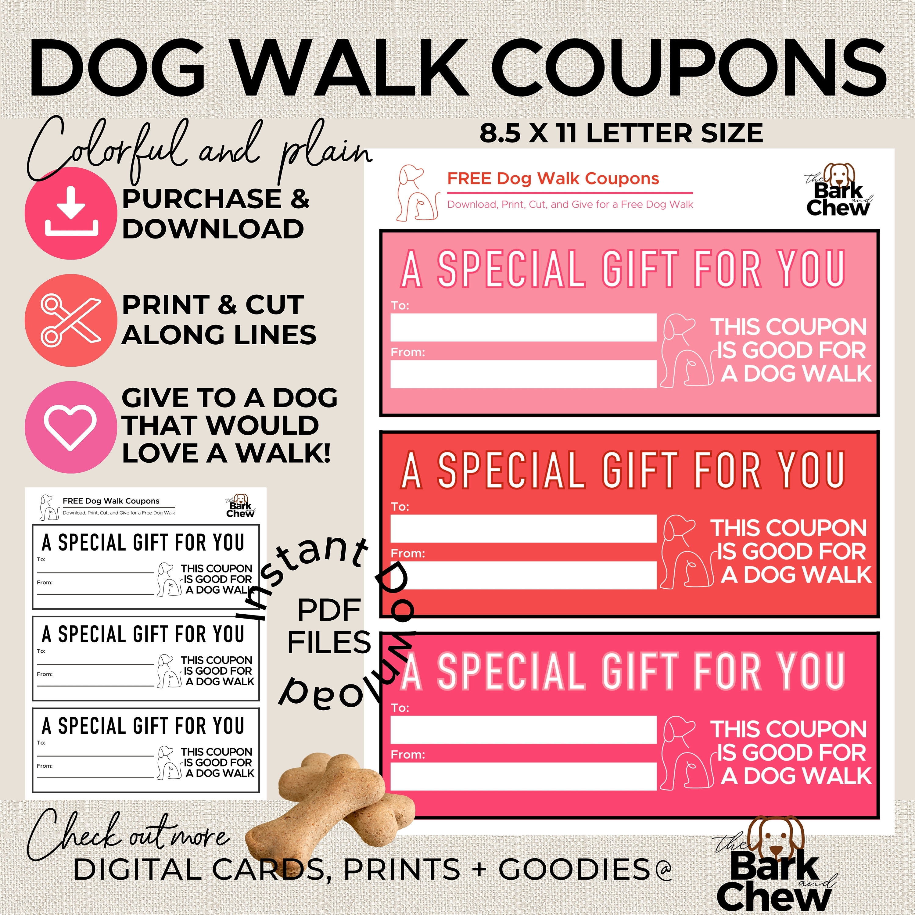 Cupón de paseo para perros / Cupón de paseo gratis / Cupón de - Etsy España